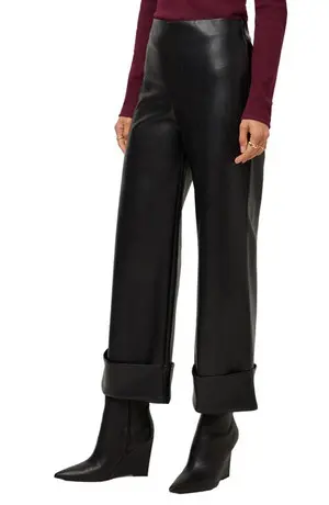 Fifteen Twenty Regina Cuffed Cropped Faux Leather Pants
