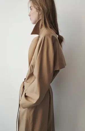 Mango Belted Double Breasted Trench Coat