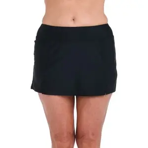 MAXINE OF HOLLYWOOD Solid Full Coverage Swim Skirt - Black