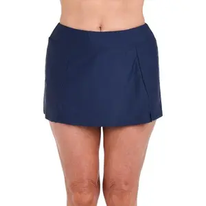 MAXINE OF HOLLYWOOD Solid Full Coverage Swim Skirt - Indigo