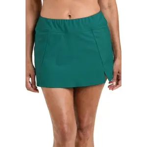 MAXINE OF HOLLYWOOD Solid Full Coverage Swim Skirt - Jungle