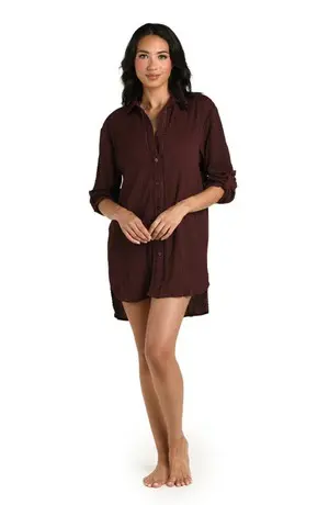 La Blanca Puckered Up Cover-up Shirt