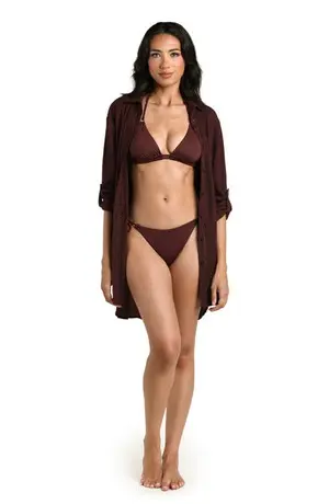 La Blanca Puckered Up Cover-up Shirt