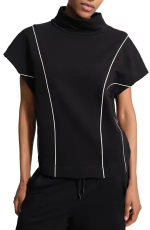 MARCELLA Alva Mock Neck Knit Top - Black