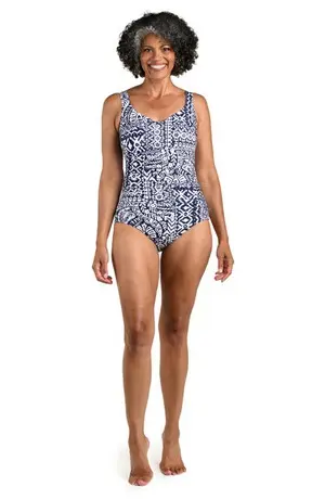 MAXINE OF HOLLYWOOD Bohemia Ruched One-piece Swimsuit