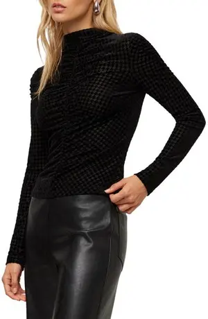 Fifteen Twenty Velvet Burnout Ruched Top