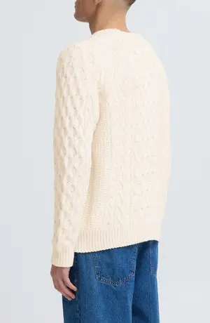 !SOLID Vukan Cable Knit Crewneck Sweater