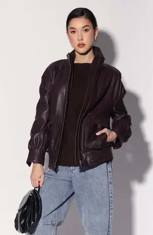 Walter Baker Hadlee Jacket Leather - Plum