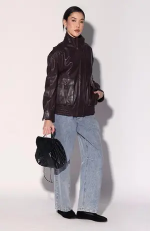 Walter Baker Hadlee Jacket Leather - Plum