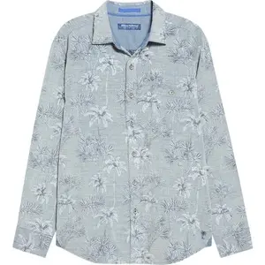 Tommy Bahama Coastline Cord Print Cotton Button-up Shirt - Dockside Blue