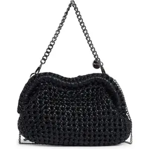 OLGA BERG Taylor Crochet Clutch Black