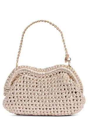 OLGA BERG Taylor Crochet Clutch - Gold