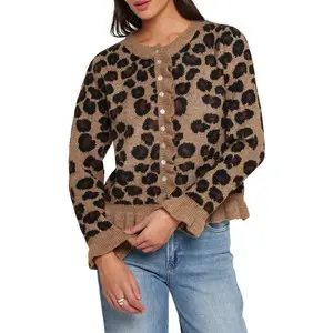 PETAL & PUP Asha Leopard Print Cardigan - Brown Leopard