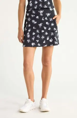 G/fore Moody Floral Silky Tech Performance Skort - Onyx