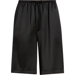 REFORMATION Sandy Satin Shorts - Black