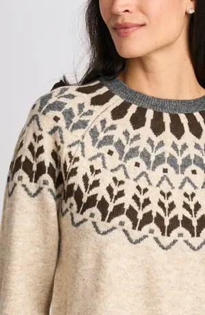 Halogen Fair Isle Crewneck Sweater