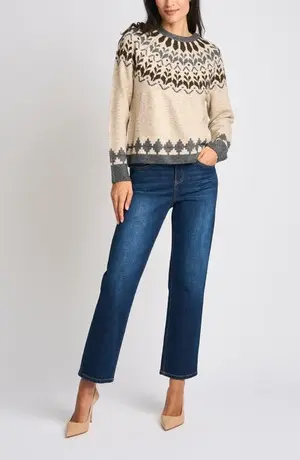 Halogen Fair Isle Crewneck Sweater