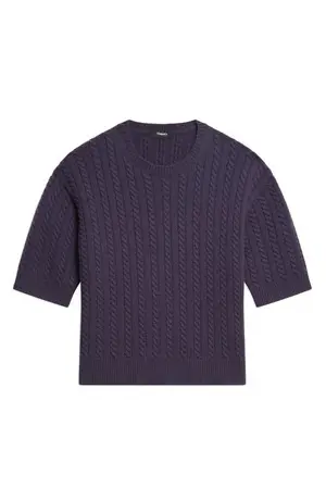 Theory Short Sleeve Cashmere Sweater - Nightshade