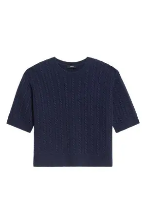 Theory Short Sleeve Cashmere Sweater Nocturne Navy