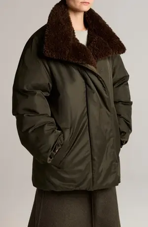 Vince Faux Fur Lined Puffer Coat