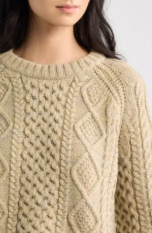 Pendleton Fisherman Cable Knit Wool Blend Sweater