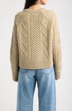 Pendleton Fisherman Cable Knit Wool Blend Sweater