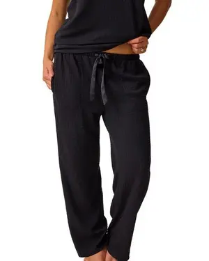 KINDRED BRAVELY Waffle Maternity And Nursing Three-piece Lounge Set - Black