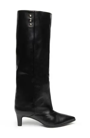 NEROGIARDINI Cuffed Pointed Toe Knee High Boot