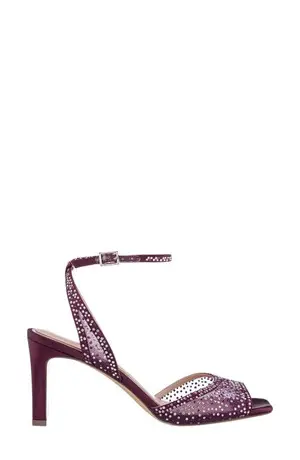 Nina Agnus Crystal Mesh Sandal - Bordeaux