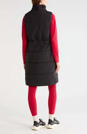 Zella Solstice Longline Puffer Vest - Black