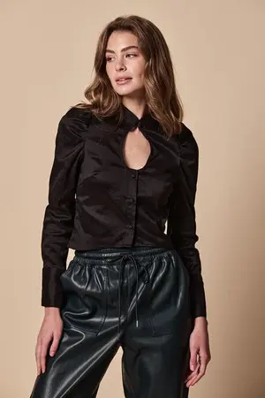 The Shirt By Rochelle Behrens The Giovanna Shirt - Black