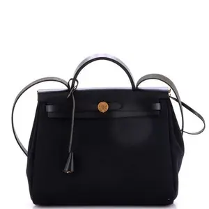 Hermès Herbag Zip Leather And Toile 31 - Black
