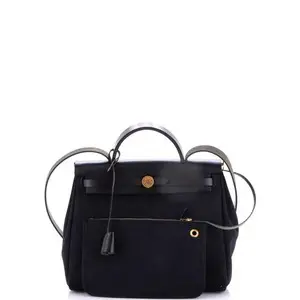 Hermès Herbag Zip Leather And Toile 31