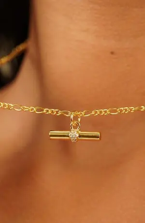 LITTLE SKY STONE T Bar Charm Necklace