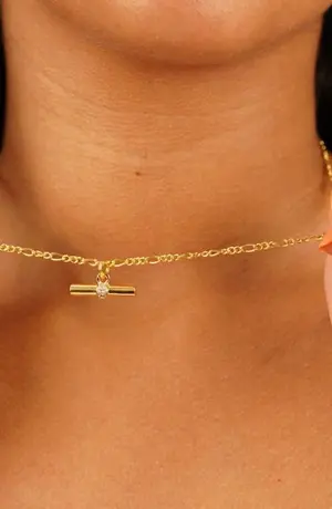 LITTLE SKY STONE T Bar Charm Necklace