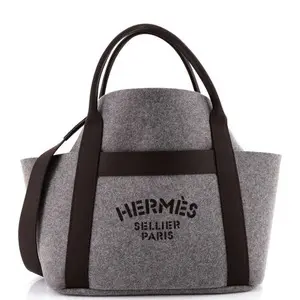 Hermès Sac De Pansage Groom Handbag Felt - Grey