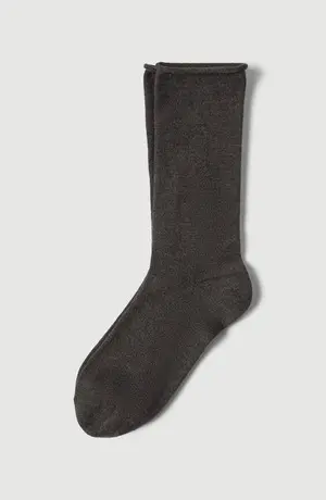 Brunello Cucinelli Stretch Cashmere Knit Socks - Lignite Grey