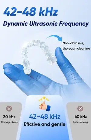 MYSMILE Ms208 Ultrasonic Retainer Cleaner With Uv Light - Black