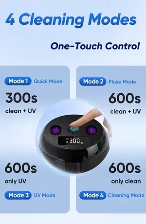 MYSMILE Ms208 Ultrasonic Retainer Cleaner With Uv Light - Black