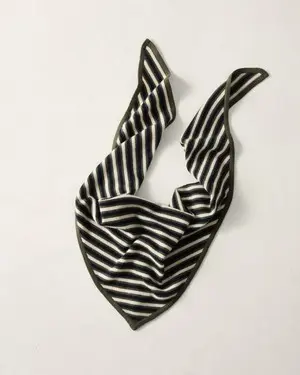 HAVEN WELL WITHIN Wool And Cashmere Striped Triangle Scarf - Grape Leaf Multi
