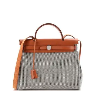Hermès Herbag Zip Criss Viking Toile And Leather 31 - Black