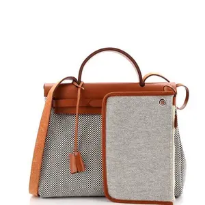 Hermès Herbag Zip Criss Viking Toile And Leather 31 - Black