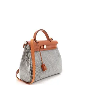 Hermès Herbag Zip Criss Viking Toile And Leather 31 - Black