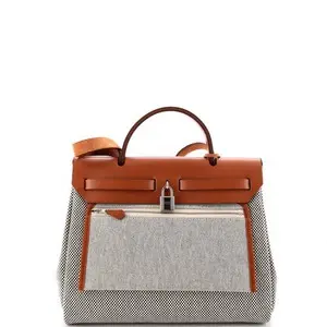 Hermès Herbag Zip Criss Viking Toile And Leather 31 - Black