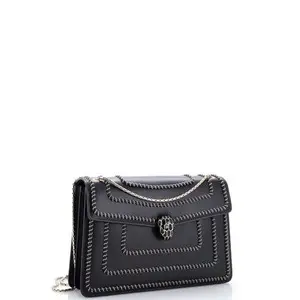 BVLGARI Serpenti Forever Shoulder Bag Embellished Leather Medium