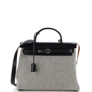 Hermès Herbag Zip Criss Viking Toile And Leather 31 - Black