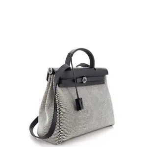Hermès Herbag Zip Criss Viking Toile And Leather 31 - Black