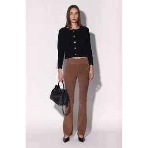 Walter Baker Lexie Suede Leather Pant - Brown