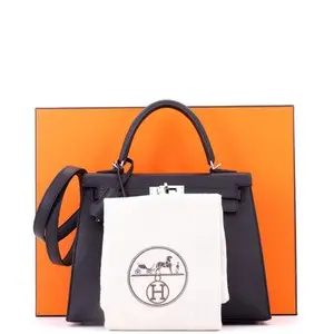 Hermès Kelly Handbag Epsom With Palladium Hardware 25