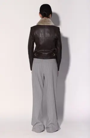 Walter Baker Liza Leather Fur Jacket